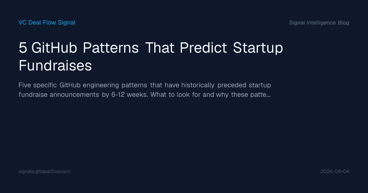 5 GitHub Patterns That Predict Startup Fundraises | VC Deal Flow Signal